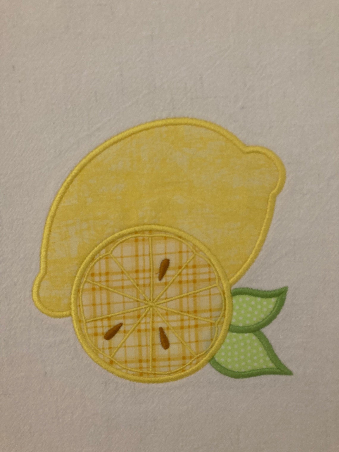Lemon Applique Embroidered Cotton Flour Sack Tea Towel Yellow | Etsy