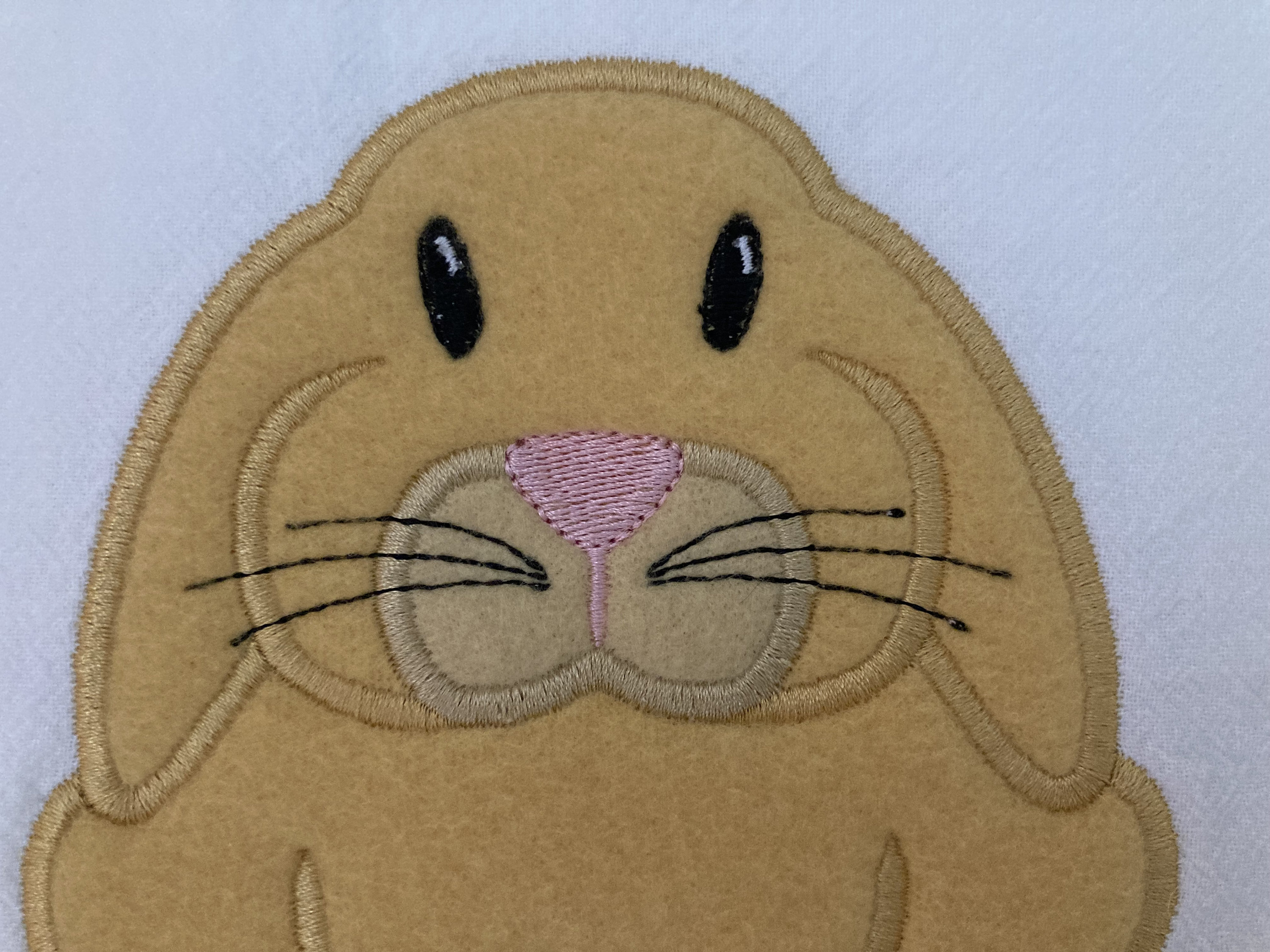 Bunny Kitchen Towel, Brown Lop Eared Rabbit, Embroidered Fleece ...