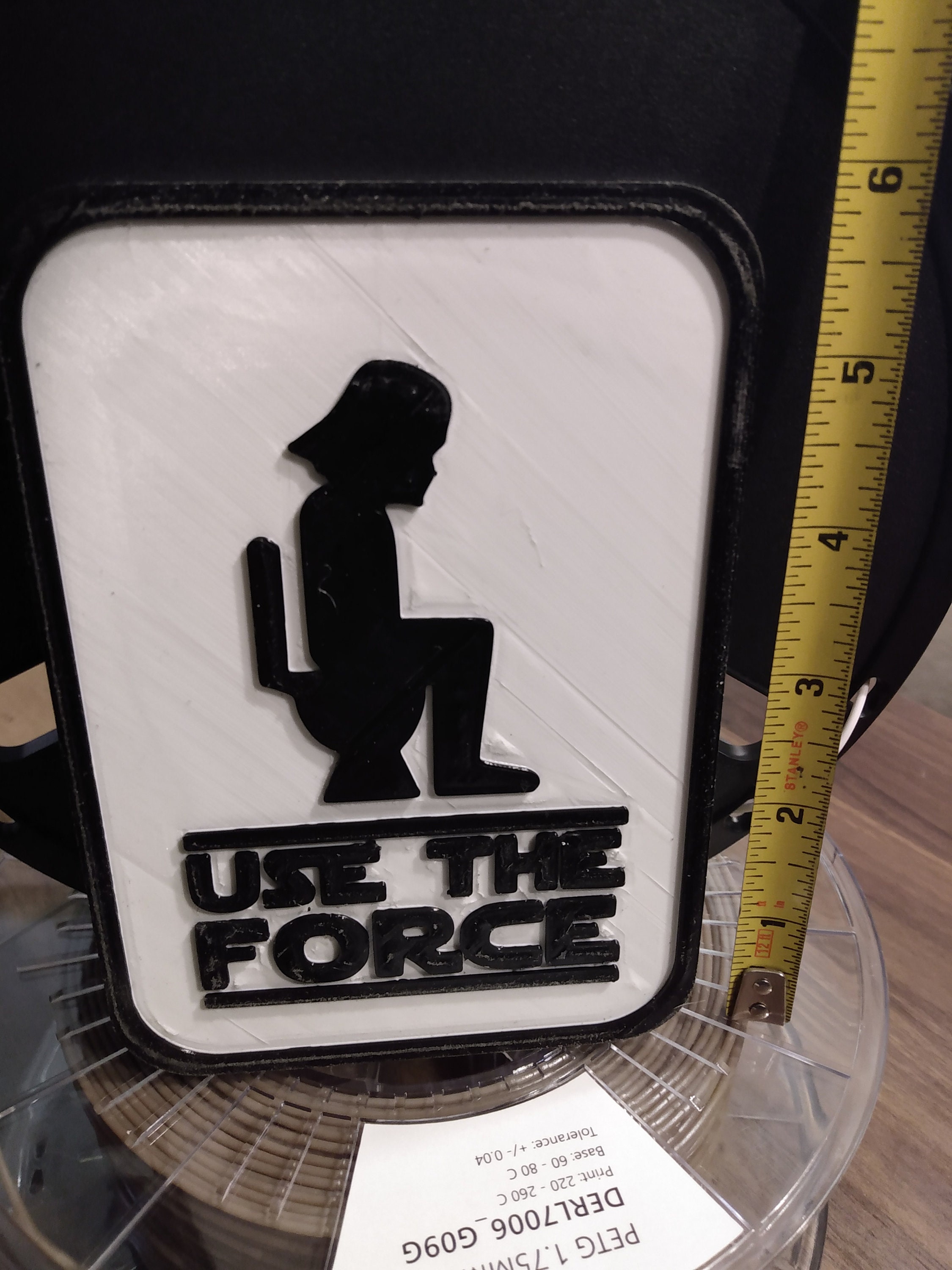 3D Printed Bathroom Sign - "use the Force" - Darth Vader - Star Wars - Etsy