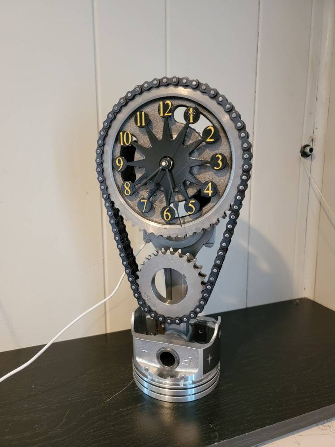 Chevy Big Block Motorized Vintage Clock Made With Timing Chain From ...