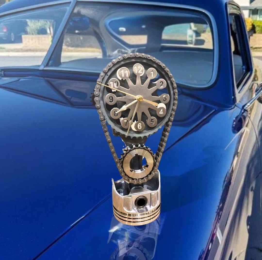 Chevrolet Small Block V8 Rotating Gear Clock - Stainless Steel ...