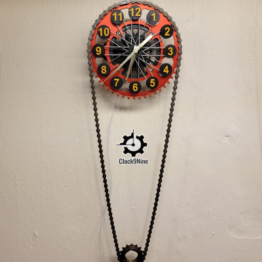 Handcrafted Bicycle Sprocket Clock Upcycled Bike Parts Wall Art for ...
