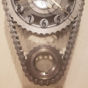 Gray Gear Wall Clock, Made With Chevy Small Block Timing Set - Etsy