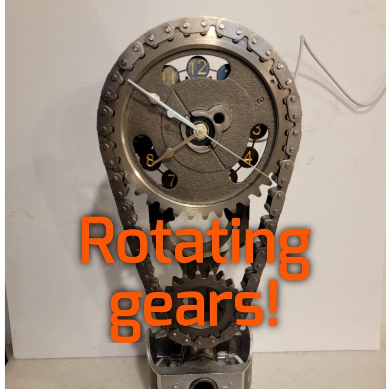 Ford Big Block Gear Clock: Motorized Automotive Timepiece, Mustang ...