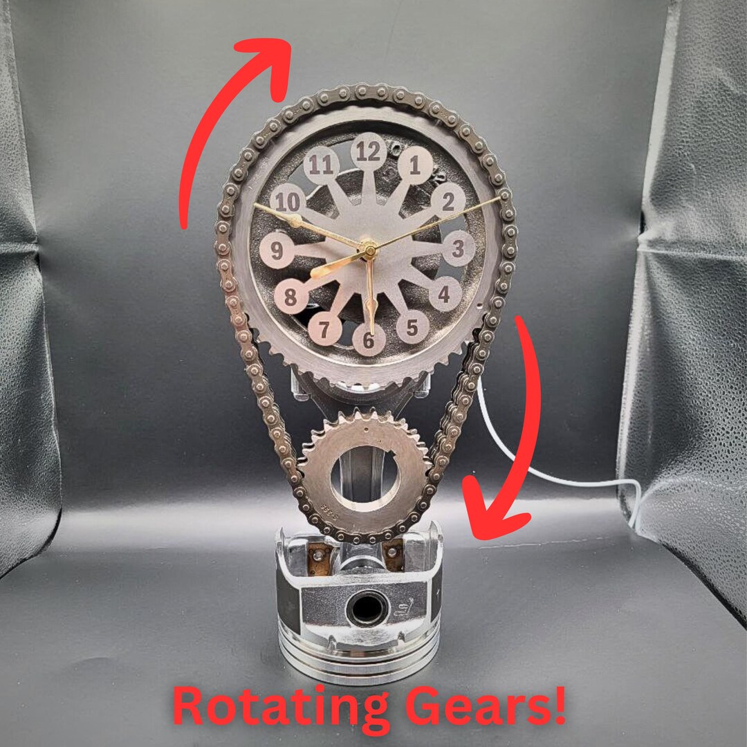 Chevy Big Block Motorized Clock: Stainless Steel Timing Chain Art ...
