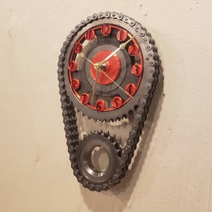 Red Gear Wall Clock, Made With Chevy Small Block Timing Set - Etsy