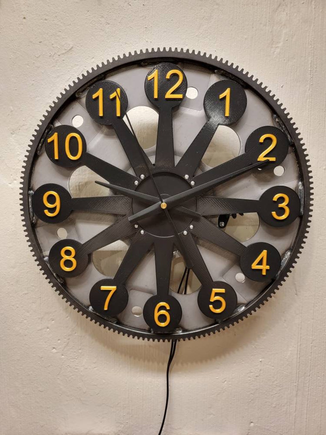 Large Rotating Gear Wall Clock, Made With Chevy Flexplate - Etsy