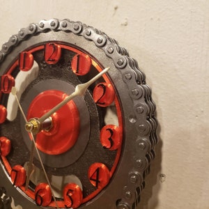 Red Gear Wall Clock, Made With Chevy Small Block Timing Set - Etsy