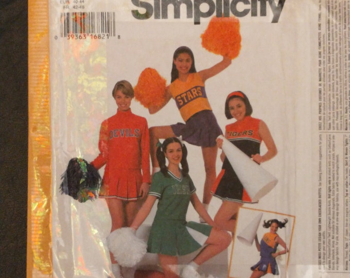 UNCUT Cheerleading Outfit Patterns; Simplicity 9637 Ladies Sizes 14, 16 ...