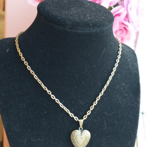 Engraved Heart Locket Small Antique Silver or Antique Brass Heart ...