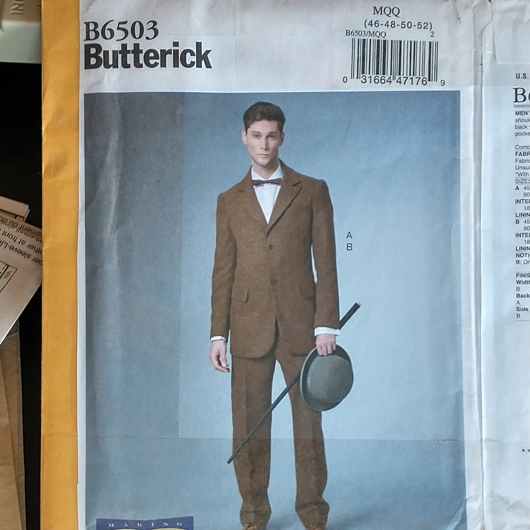 UNCUT Butterick B6503 Men's Suit Pattern One in Sizes 38-44, Another in ...