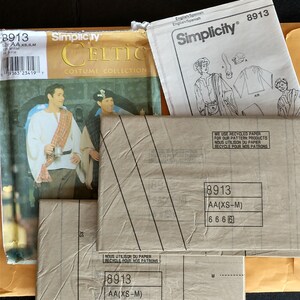 UNCUT Men's Celtic Costume Patterns Kilt, Sash, Shirt Patterns Sizes S ...