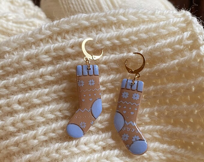 Sock Progress Keeper Set in Periwinkle Blue, Stitch Markers for ...