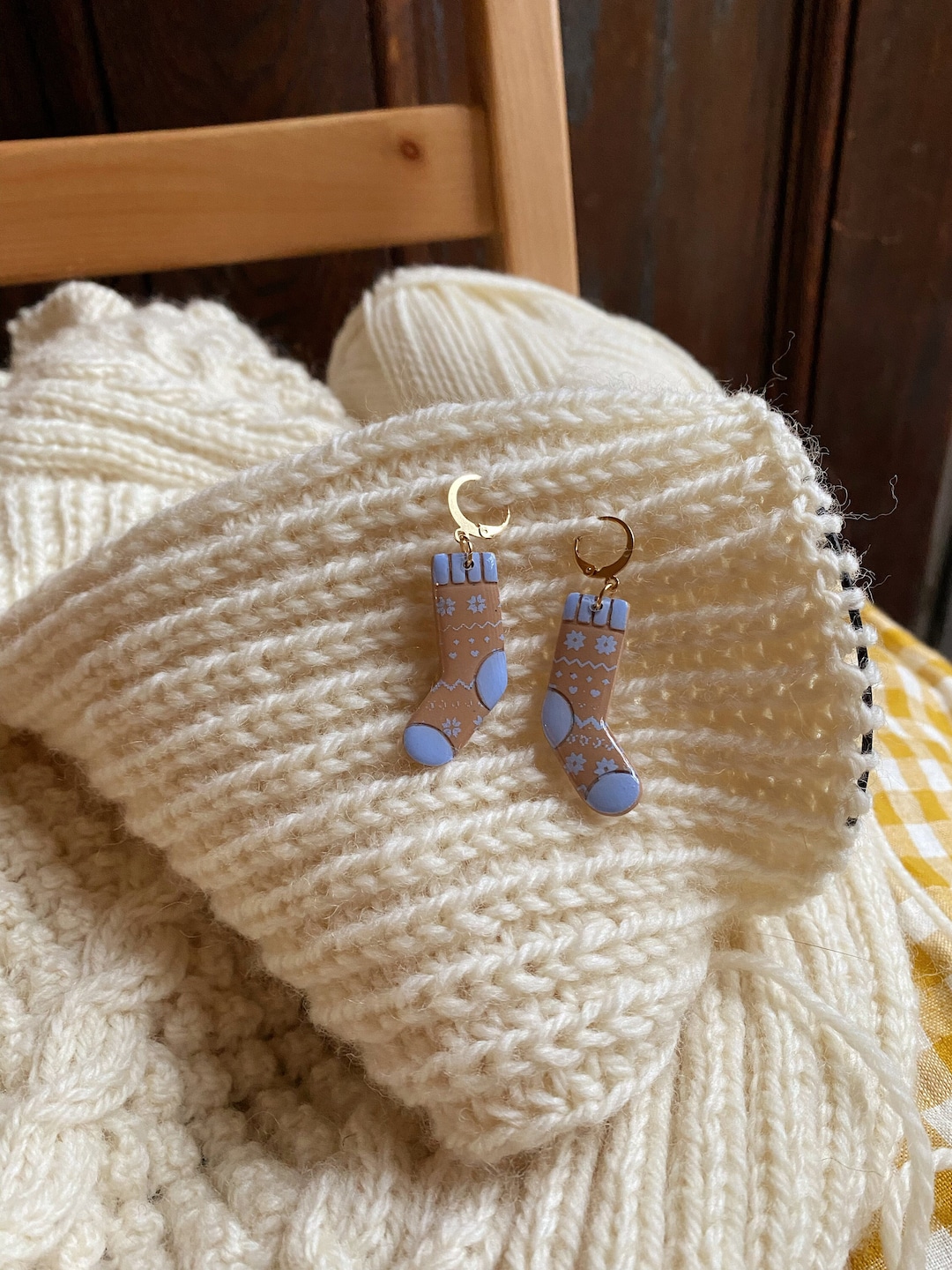 Sock Progress Keeper Set in Periwinkle Blue, Stitch Markers for ...