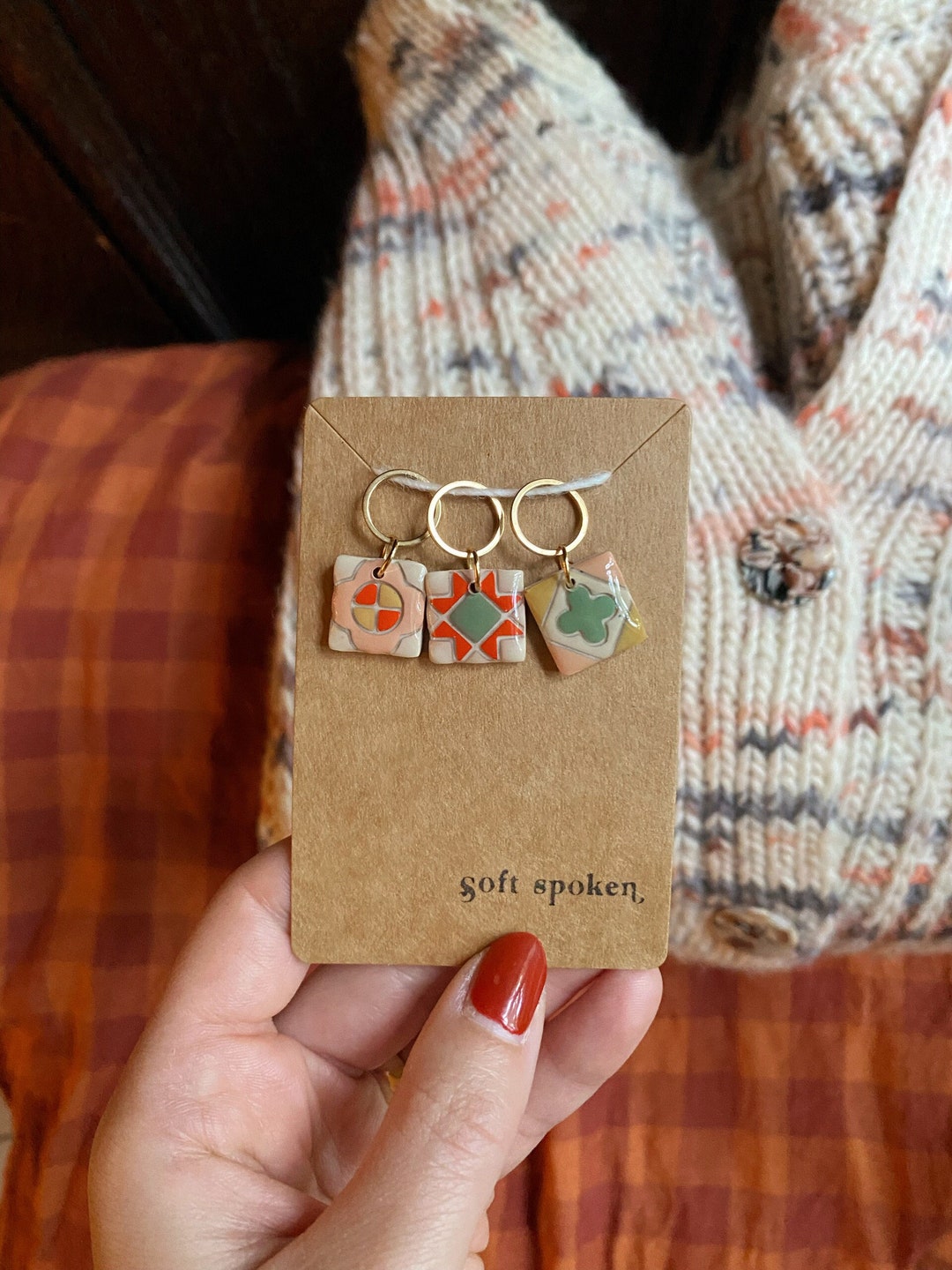 PREORDER Mixed Quilt Block Stitch Marker Set, Knitting Stitch Markers ...