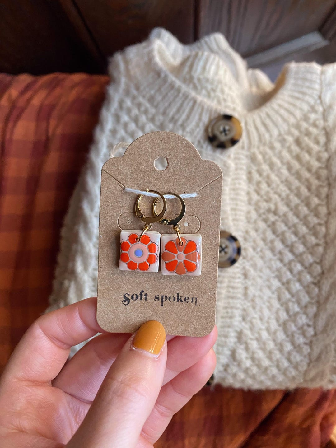 Patchwork Flower Quilt Block Progress Keeper Set in Warm Tones ...