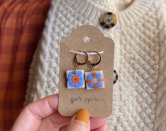 Patchwork Flower Quilt Block Progress Keeper Set in Cool Tones ...