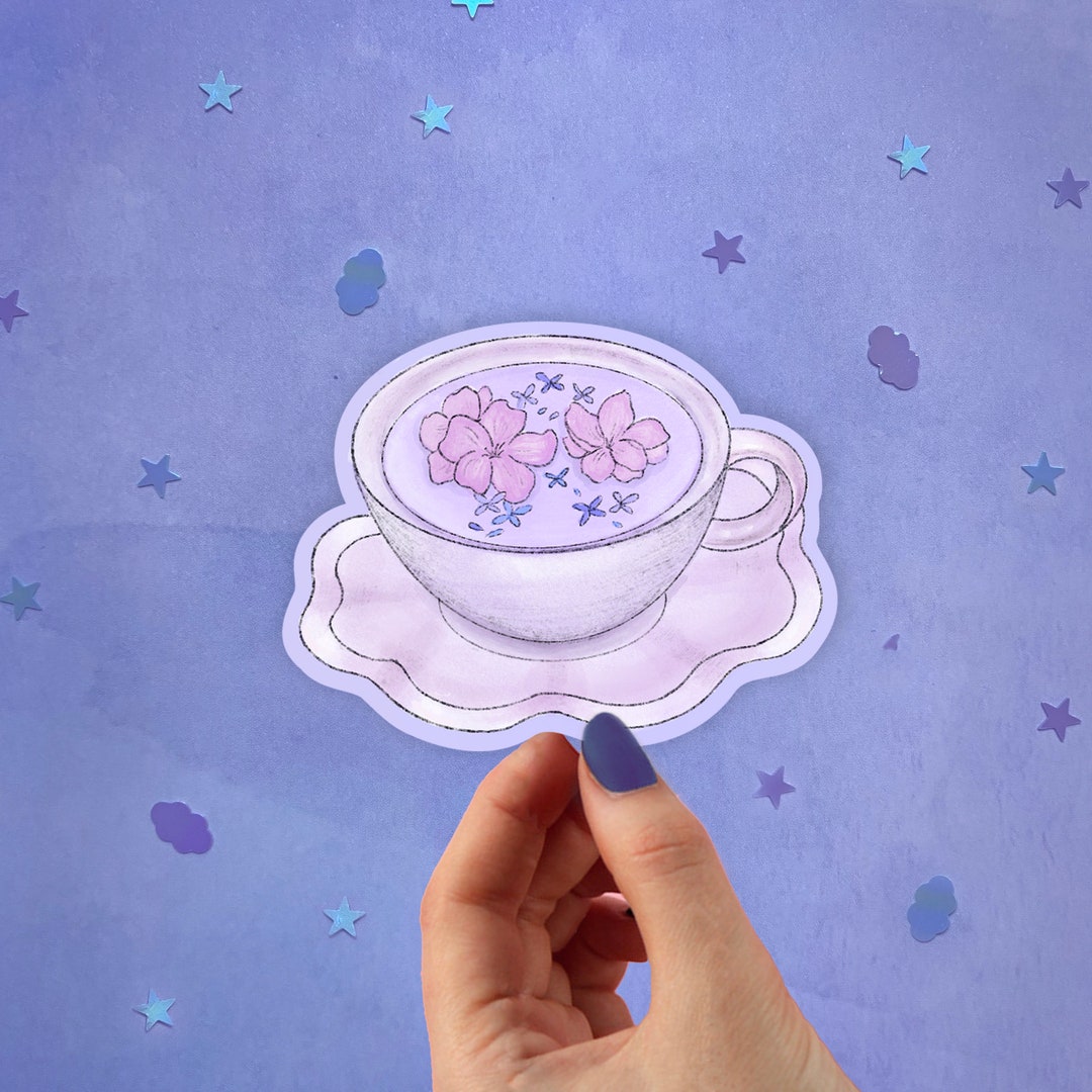 Teacup Sticker, Tea Time Sticker, Floral Tea Sticker, Cute Beverage ...