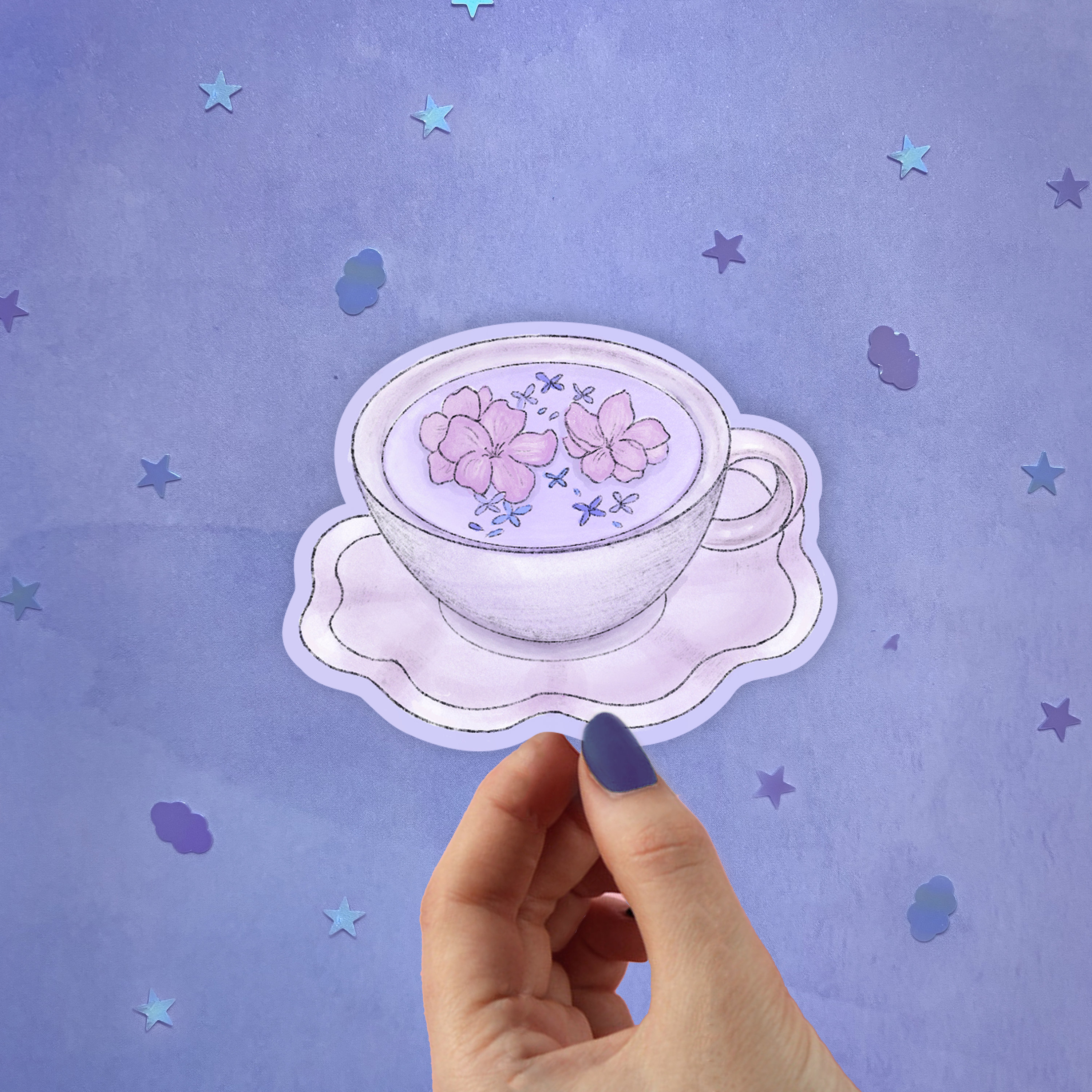 Teacup Sticker, Tea Time Sticker, Floral Tea Sticker, Cute Beverage ...