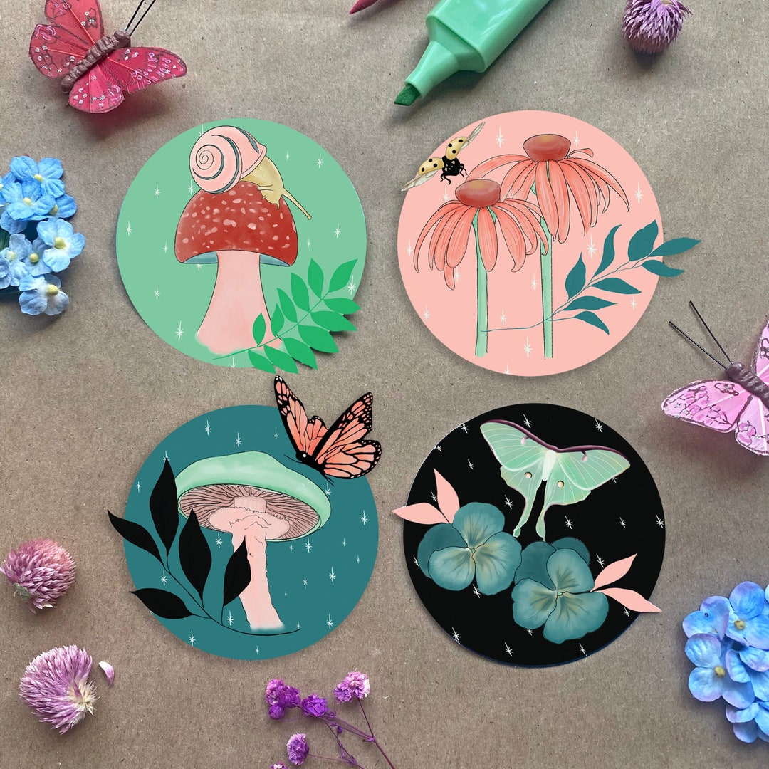 Cottage Core Sticker Pack Luna Moth Sticker Fairy Core Aesthetic ...