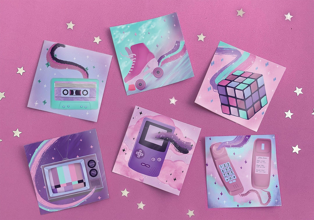 90's Squared Stickers , Rubik's Cube Sticker, Retro Sticker, 90's ...