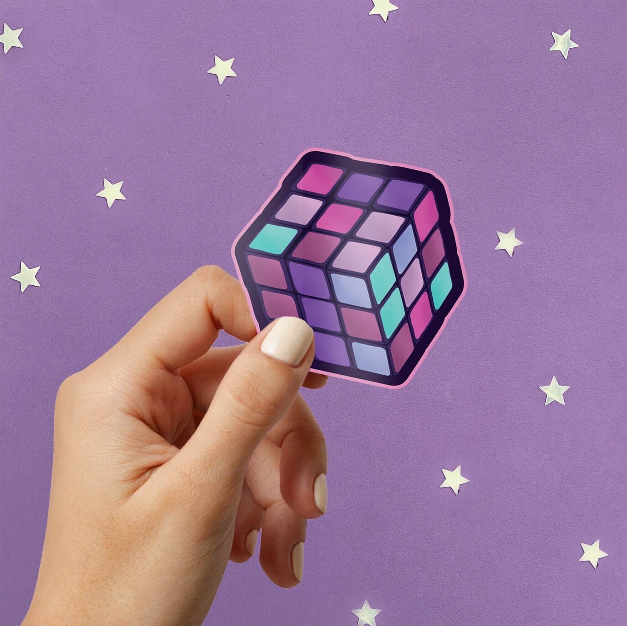 90's Stickers Rubik's Cube Sticker Retro Sticker - Etsy