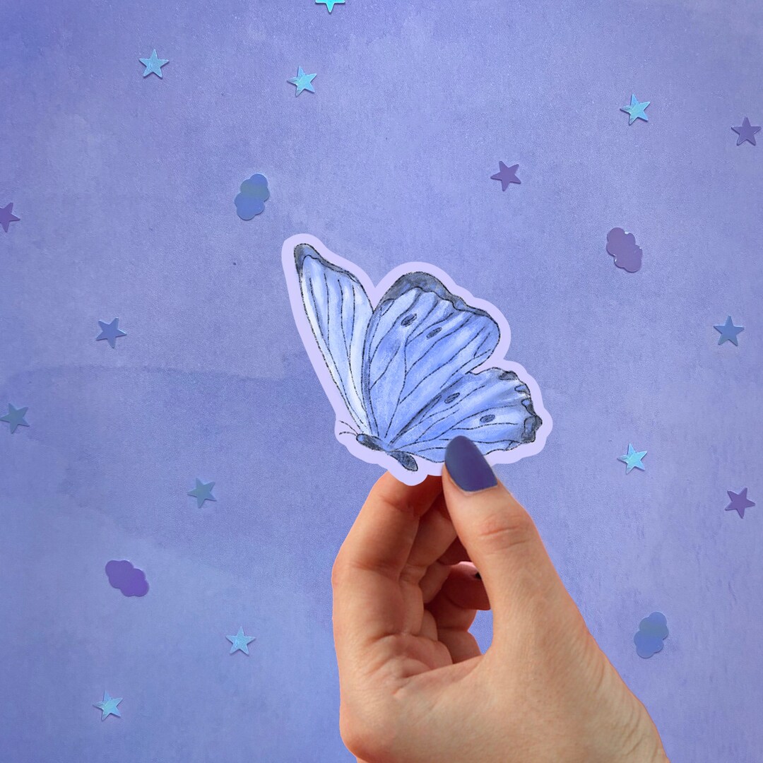 Blue Butterfly Sticker Insect Sticker Cute Butterfly - Etsy