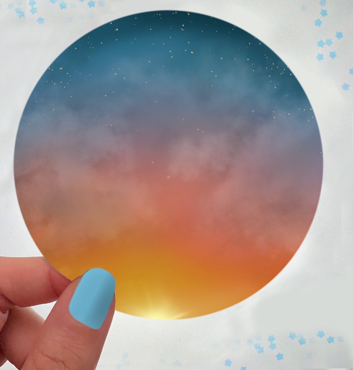 Sky stickers Night sky sticker Sunset sticker Pink clouds | Etsy