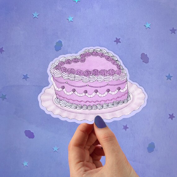 Heart Cake Sticker Dessert Sticker Pastry Sticker Sweets - Etsy