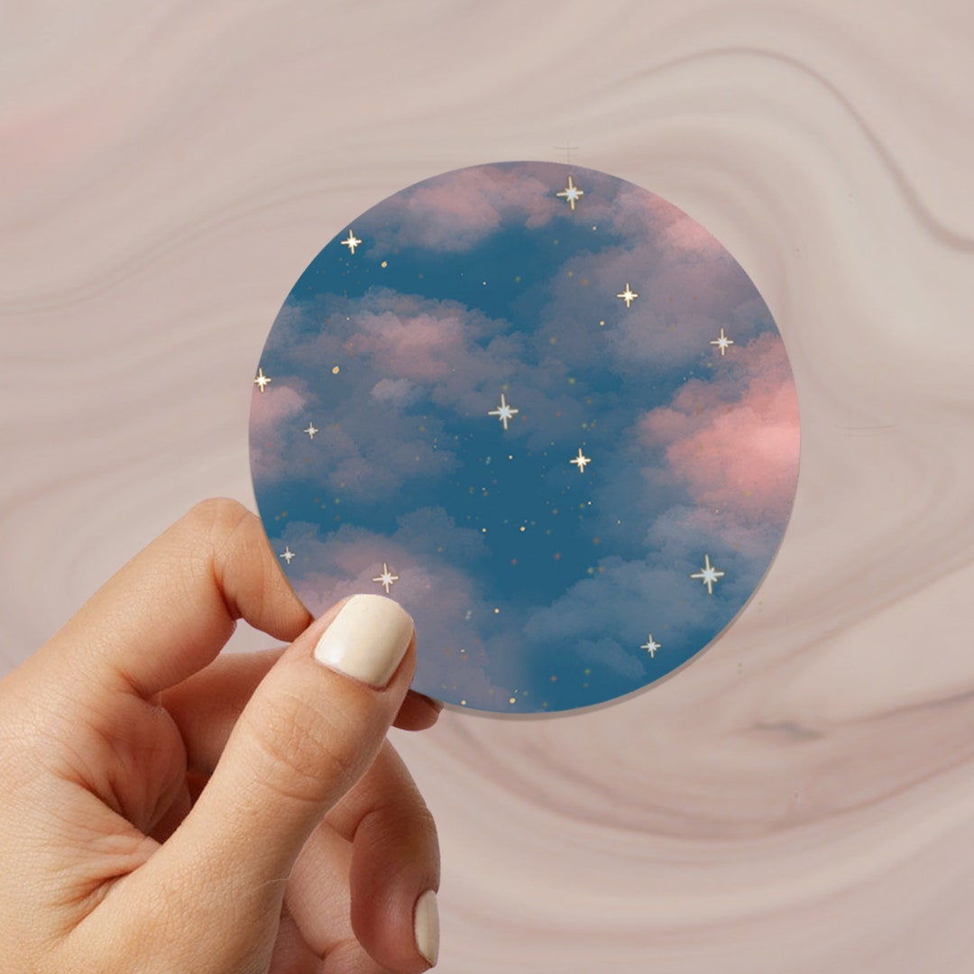 Pink Clouds Sticker Cotton Candy Clouds Sticker Dreamy Night - Etsy