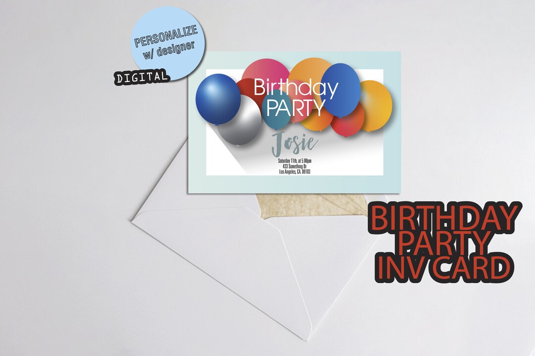 Frame B-day Inv Card Digital File - Etsy