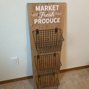 Fresh Produce Storage Wall Hang, Wooden Decor - Etsy