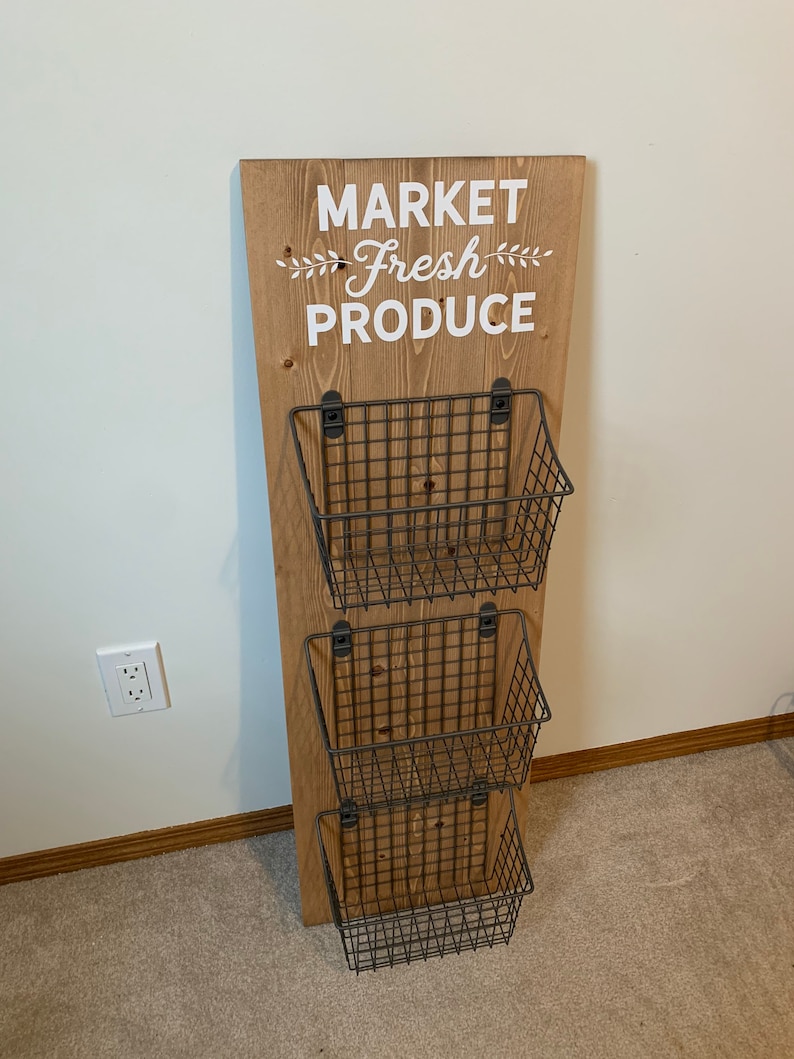 Fresh Produce Storage Wall Hang Wooden Decor | Etsy