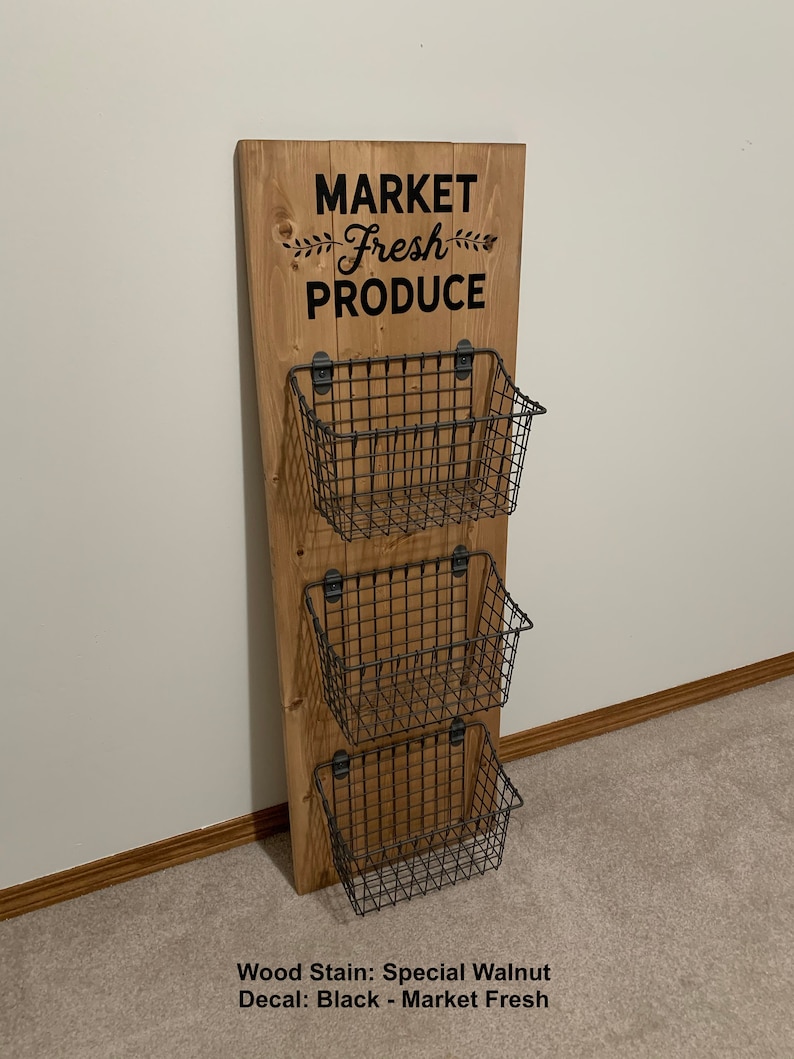 Fresh Produce Storage Wall Hang Wooden Decor | Etsy