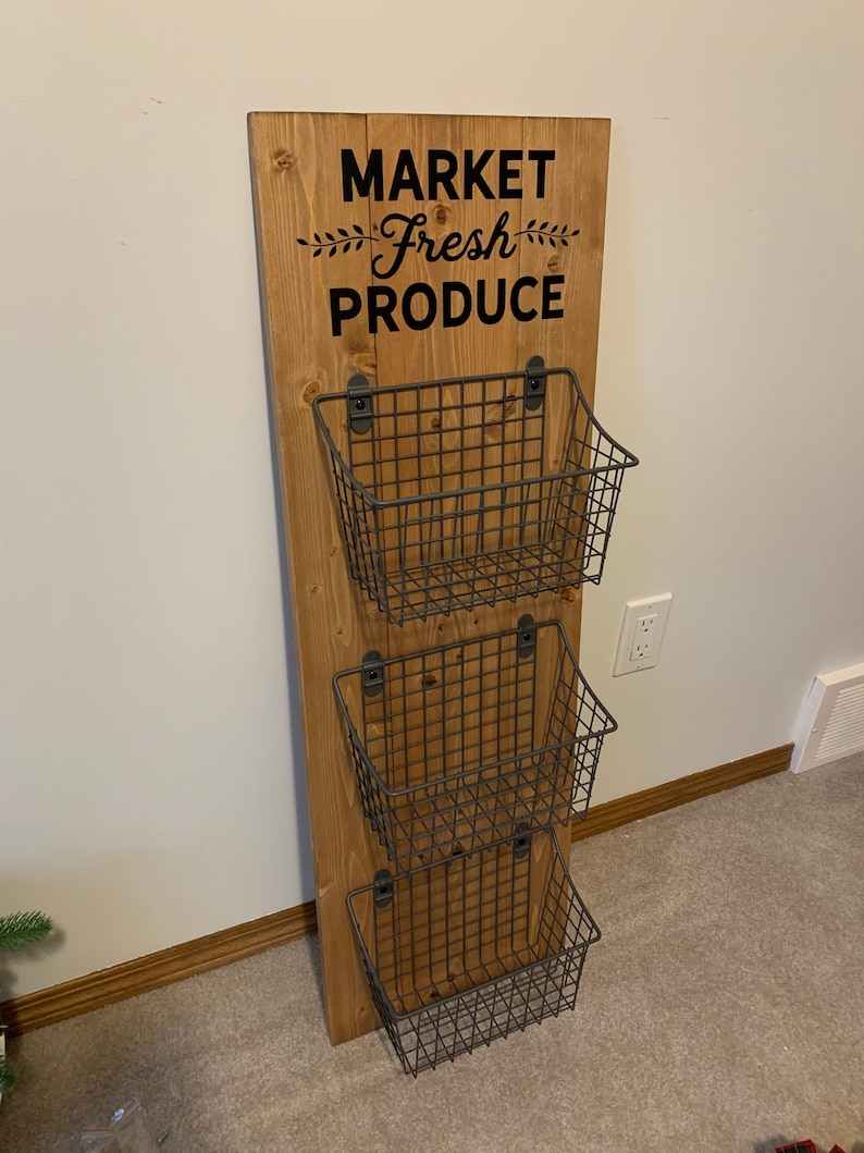 Fresh Produce Storage Wall Hang Wooden Decor | Etsy