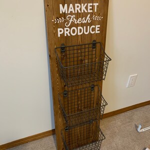 Fresh Produce Storage Wall Hang, Wooden Decor - Etsy
