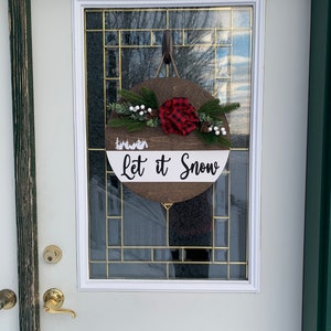 Let It Snow Sign, Winter Door Decor, Winter Door Hanger, Christmas ...
