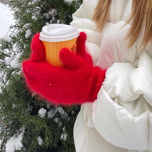 Red Mittens - Etsy