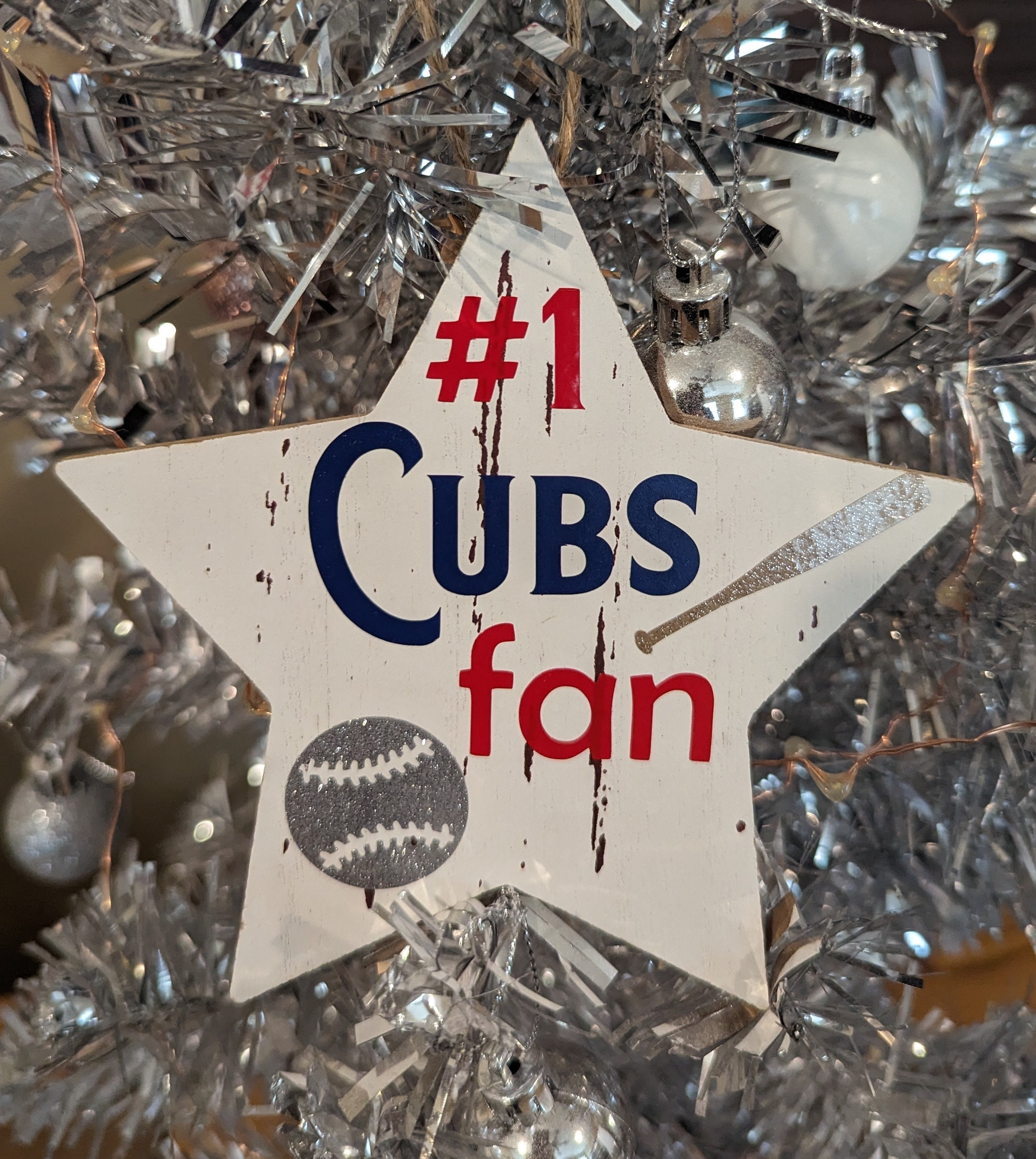 Number 1 Cubs Fan Wooden Ornament Christmas Ornaments - Etsy