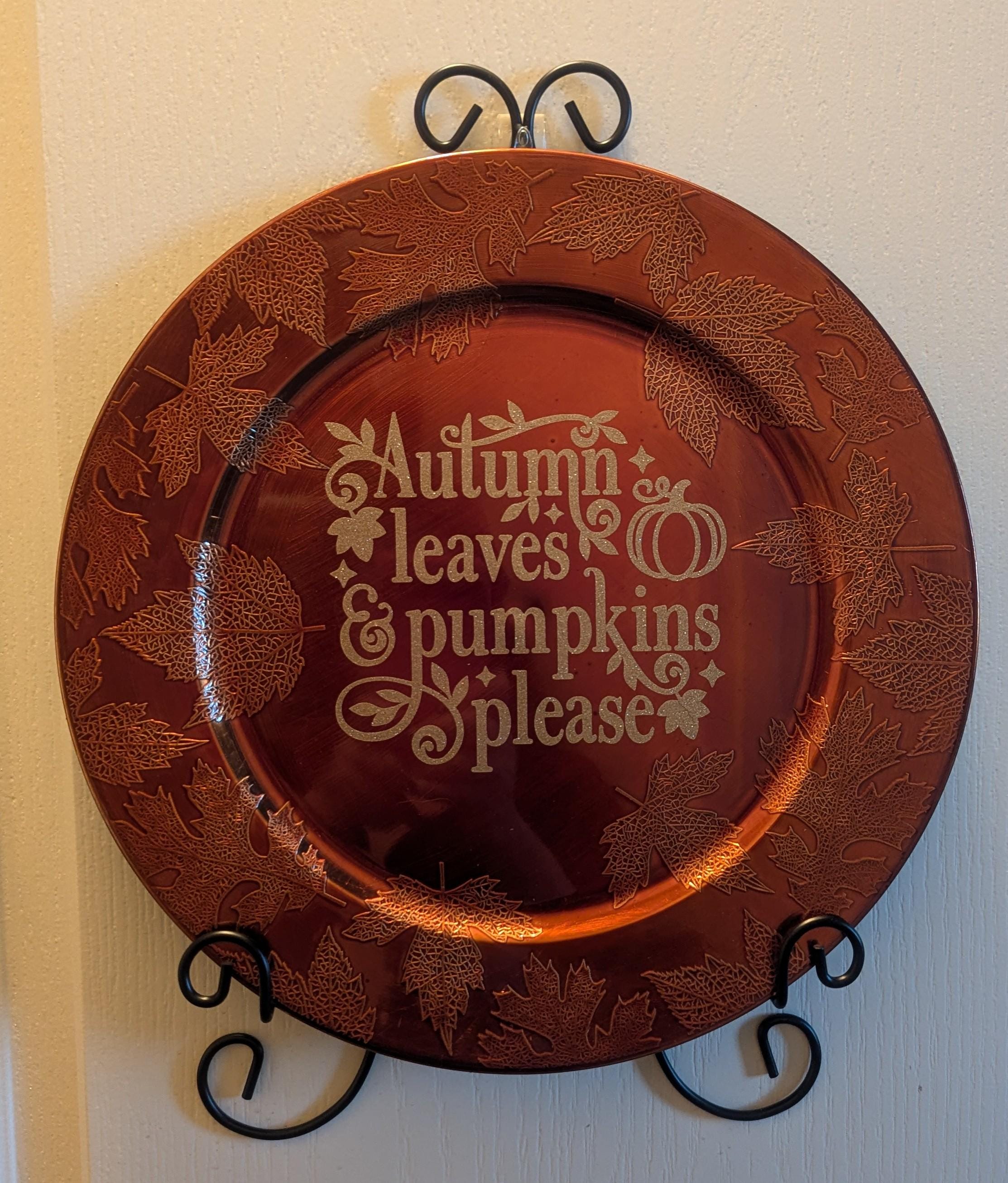Embossed Leaf Fall Plate: Brown & Rust Autumn Decor (13x13) - Etsy