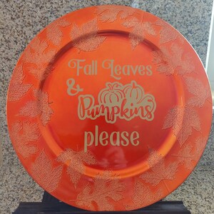 Fall Leaves and Pumpkins Please Plate, Fall, Plates, Leaves, Pumpkins ...