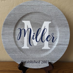 Monogram Plate, Monogram, Family, Family Name, Home Decor, Gifts ...