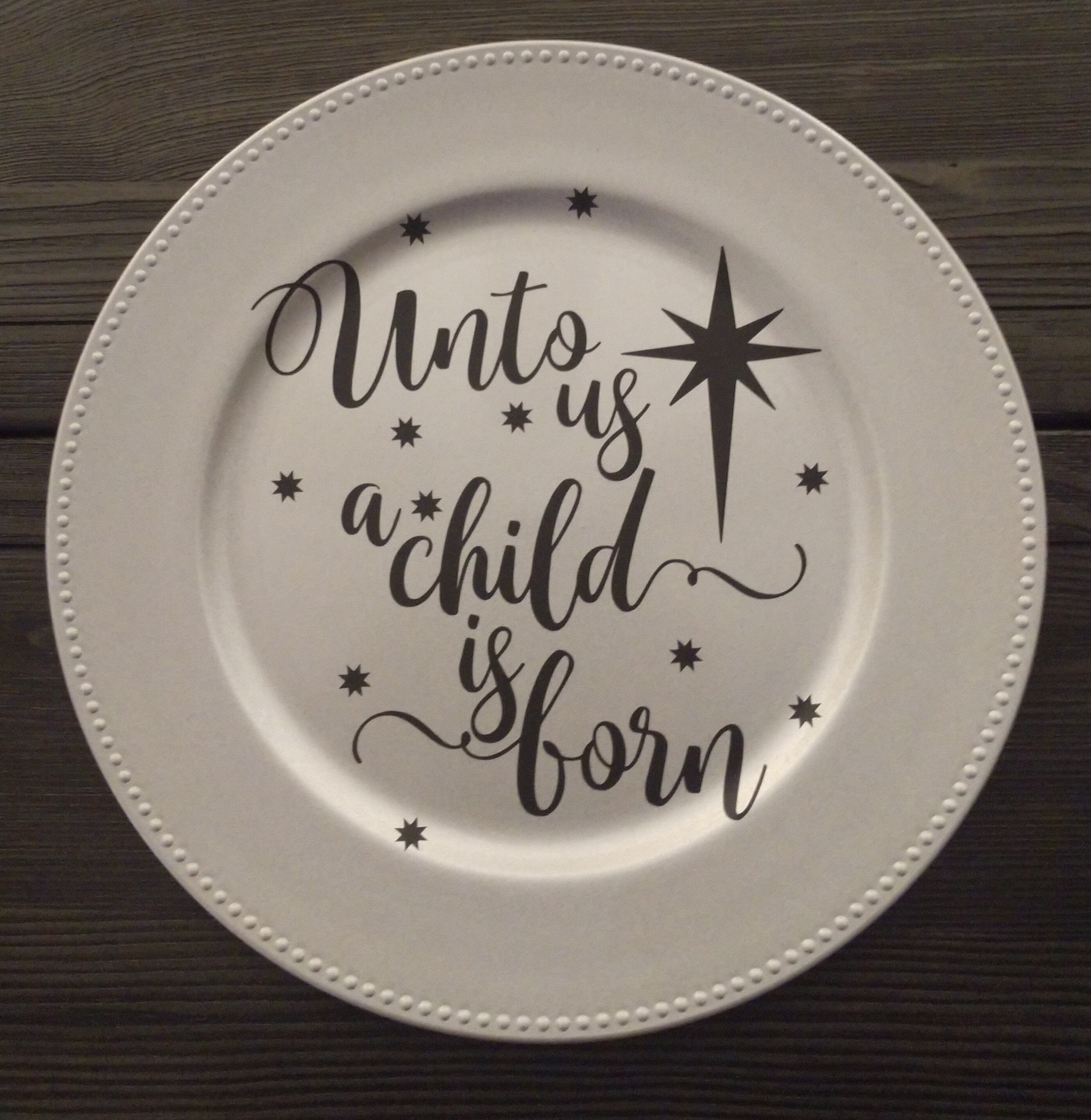 Nativity Christmas Plate: Silver Beaded Holiday Decor - Etsy