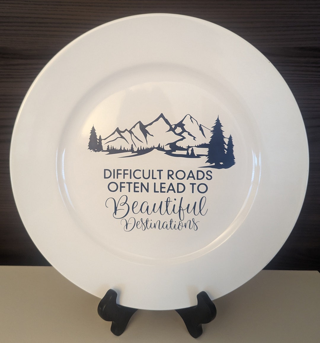 Inspirational Plate: Navy Vinyl on White Acrylic, Encouragement Gift - Etsy