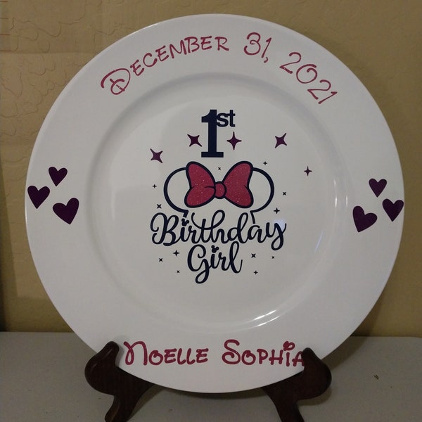 1st Birthday Plate - Etsy