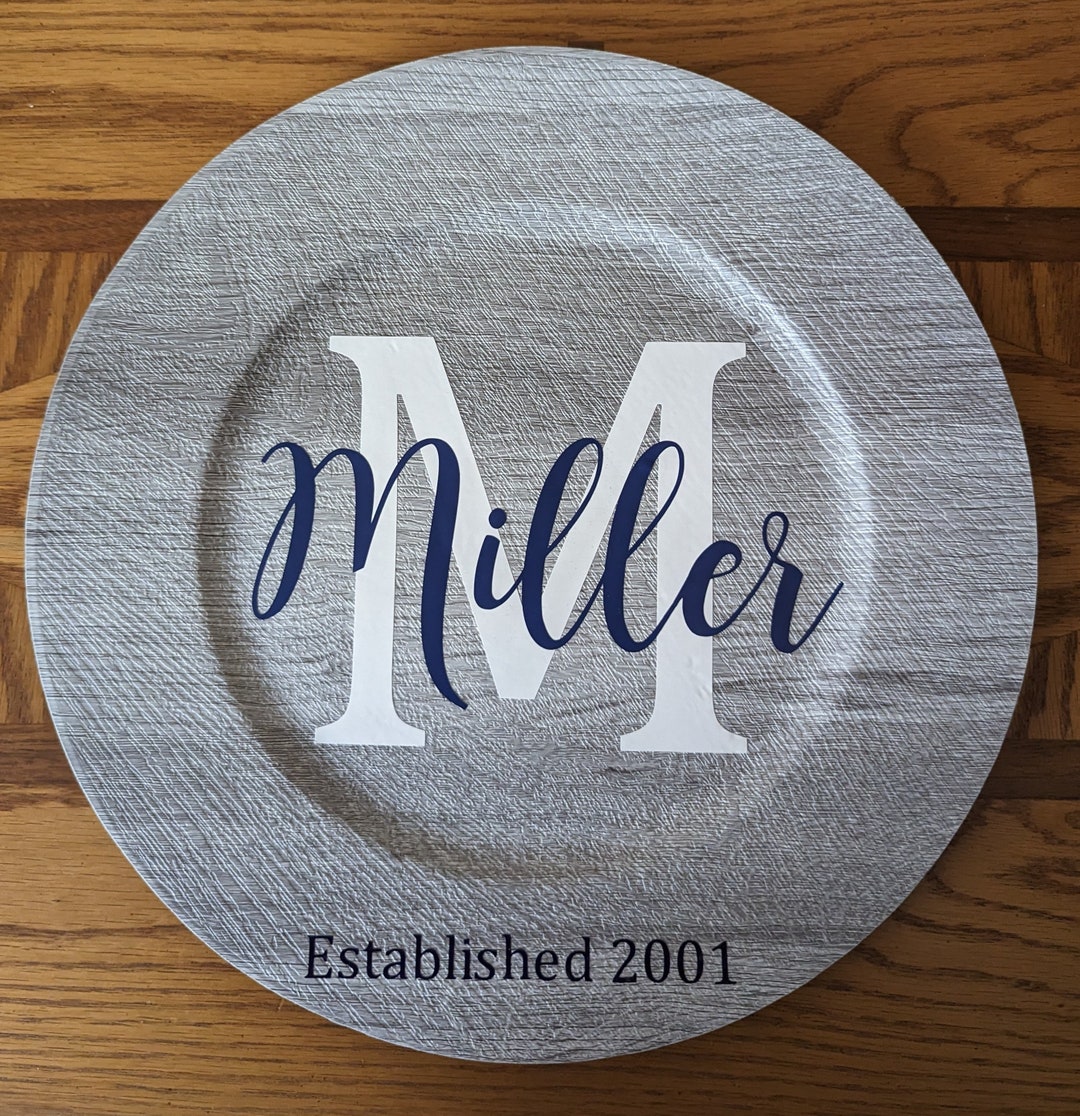 Monogram Plate, Monogram, Family, Family Name, Home Decor, Gifts ...