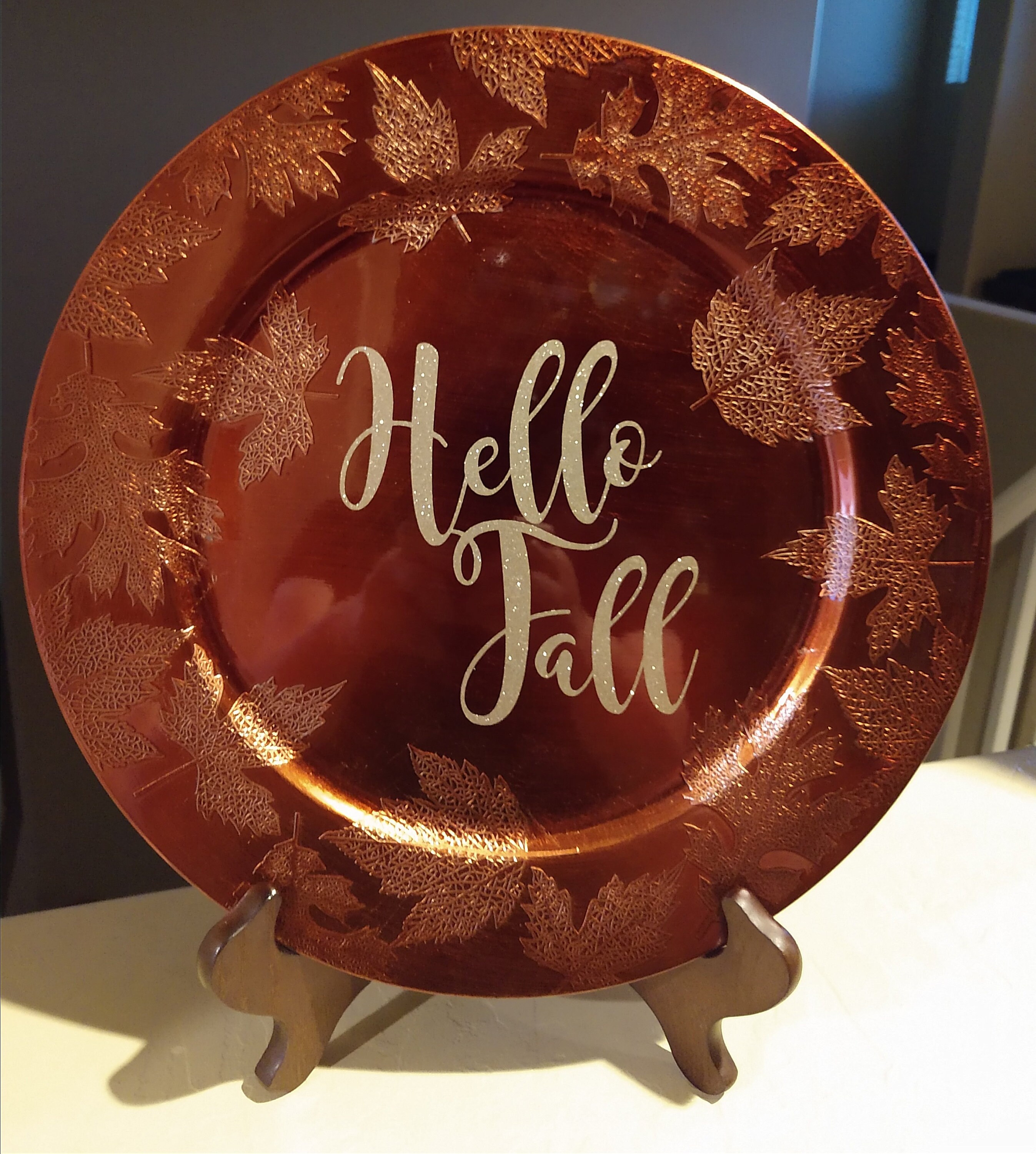 Hello Fall Plate Fall Leaves Plates Autumn Thanksgiving - Etsy