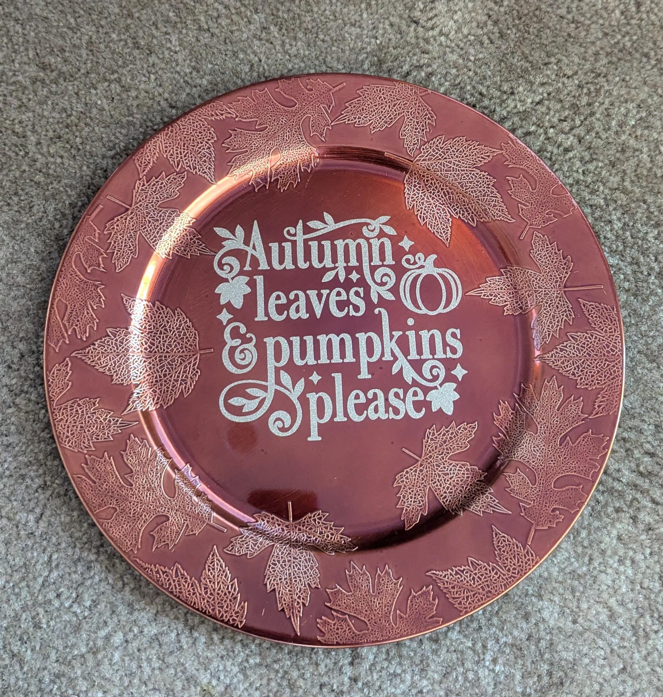 Embossed Leaf Fall Plate: Brown & Rust Autumn Decor (13x13) - Etsy