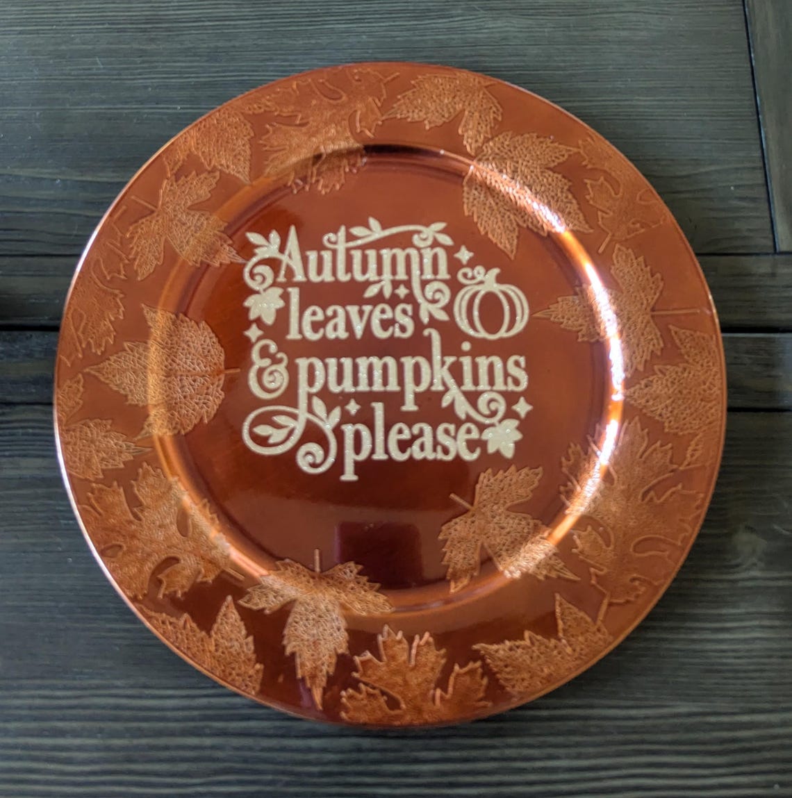 Embossed Leaf Fall Plate: Brown & Rust Autumn Decor (13x13) - Etsy