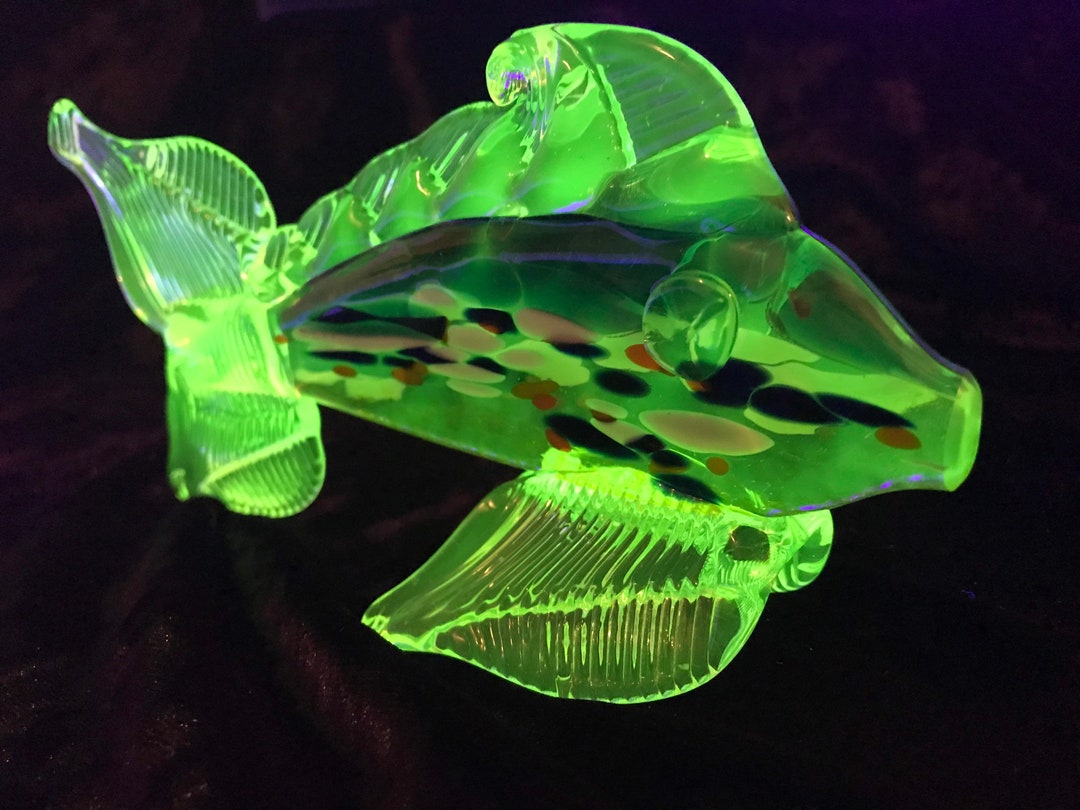 Uranium Glass Mini Fish Figurine tangerine - Etsy Canada